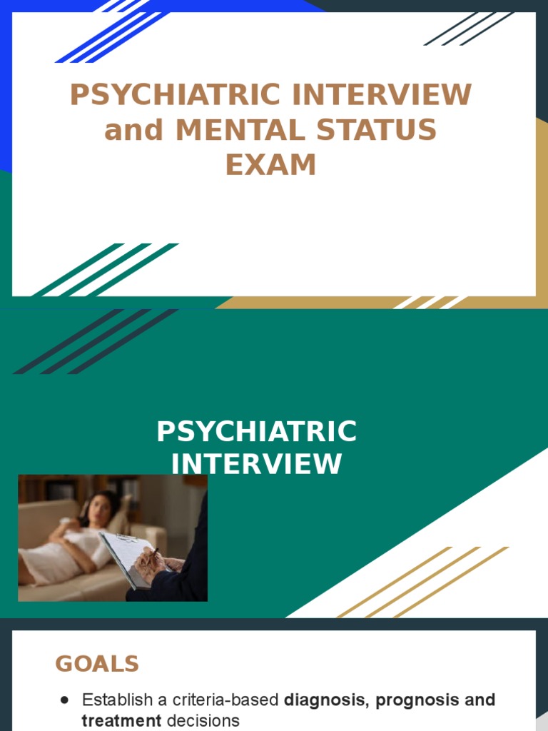 Psychiatric Interview, MSE | PDF | Psychiatry | Substance Use Disorder