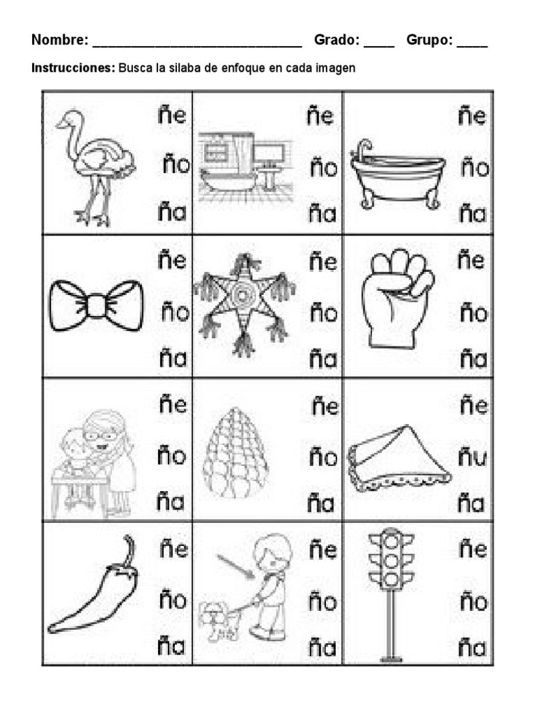 Actividades con la letra ñ para primer grado | PDF