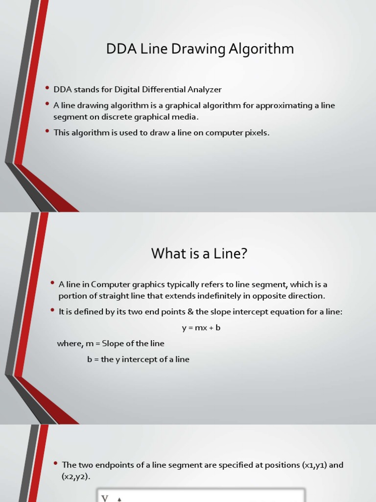 DDA Line Drawing | PDF | Line (Geometry) | Space