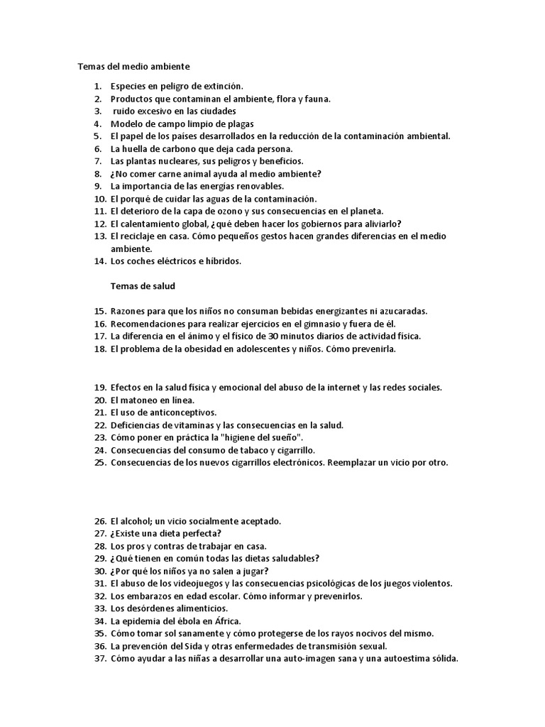 Temas Del Medio Ambiente | PDF | Contaminación | Depresión (estado de ...