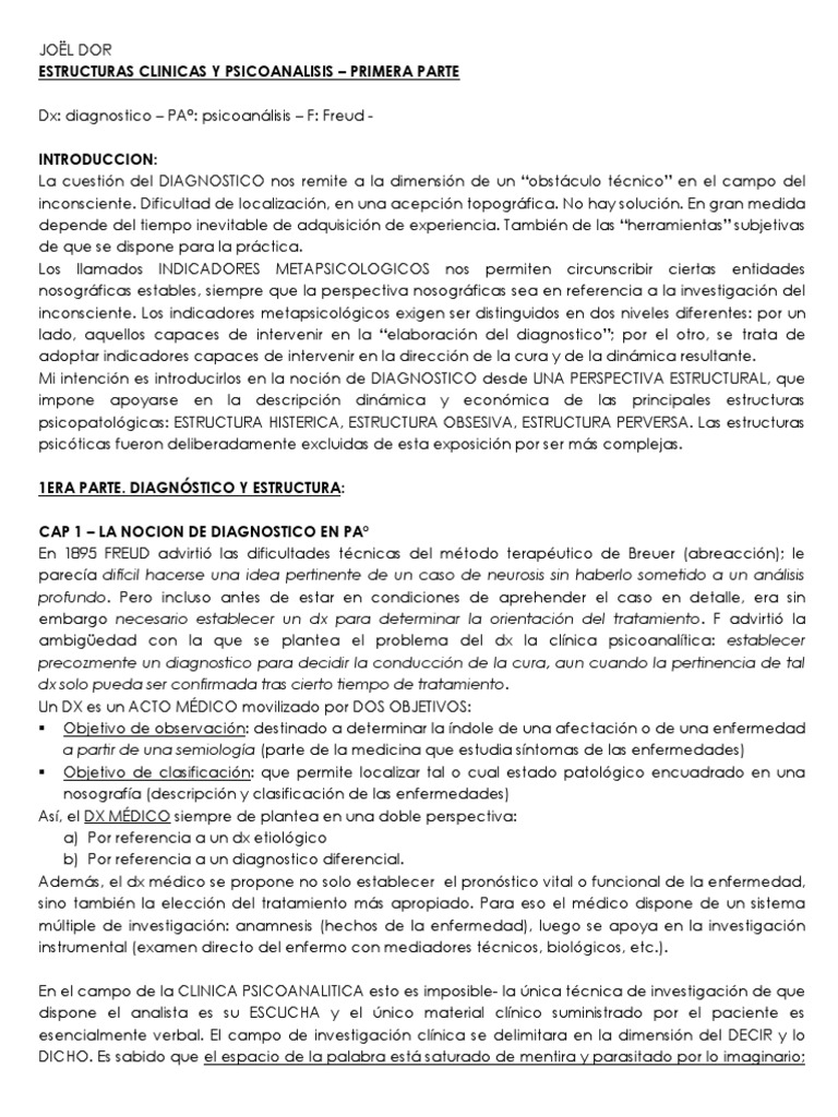 Joel Dor | PDF | Psicoanálisis | Complejo de Edipo