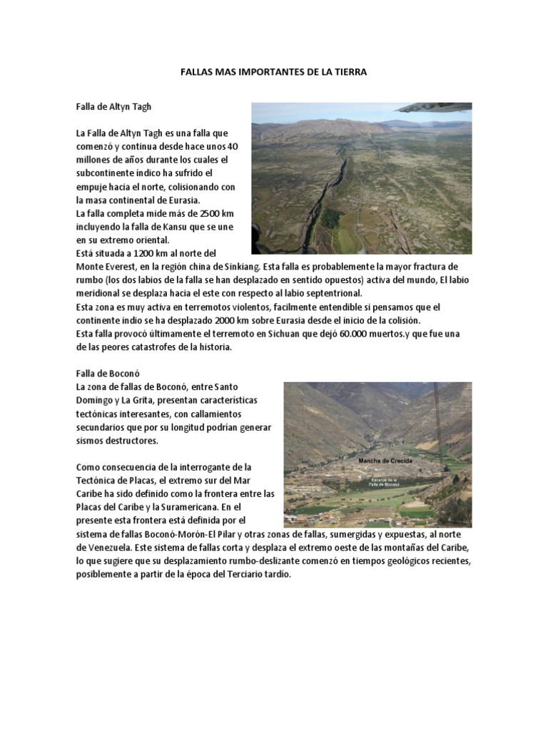Principales Fallas Geológicas del Mundo | PDF | El ciclo del agua ...