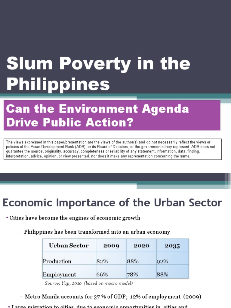 Addressing Slum Poverty in The Philippines: Can The Environment Agenda ...