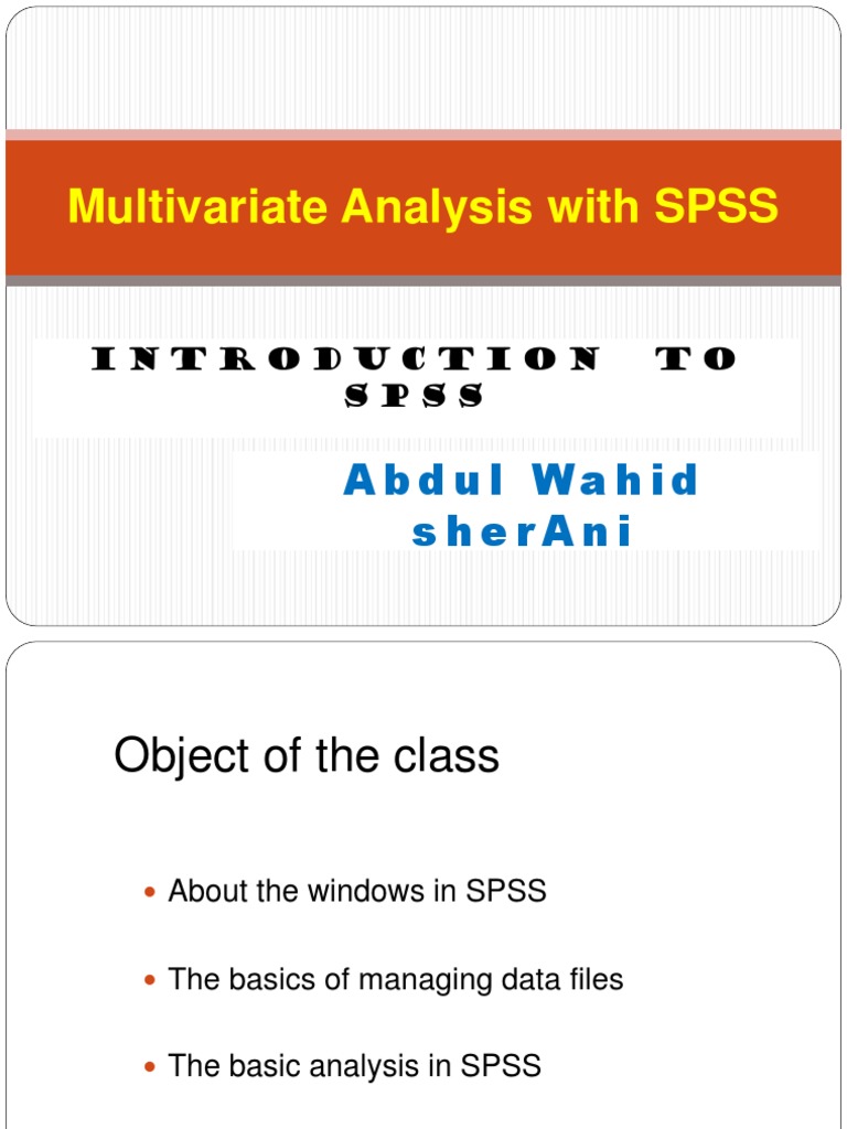Spss Intro | PDF | Spss | Regression Analysis
