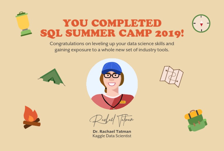 SQL Summer Camp Certificate | PDF | Business | Technology & Engineering