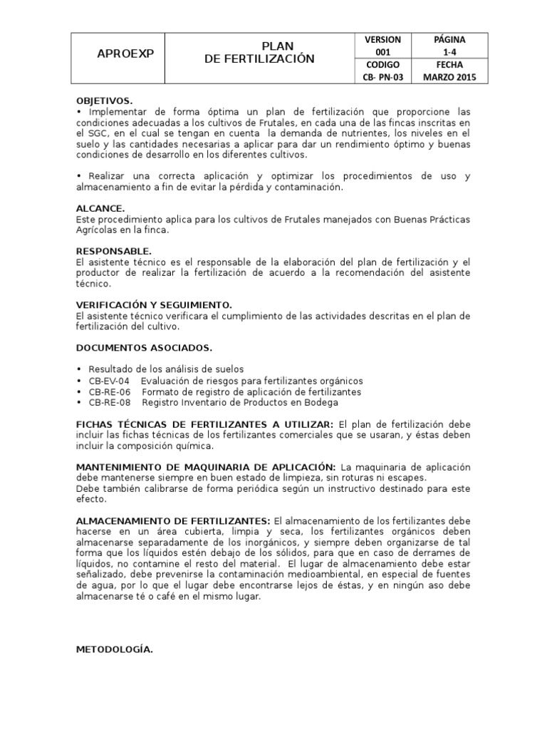 Plan de Fertilizacion PITAHYA | PDF | Fertilizante | Agricultura