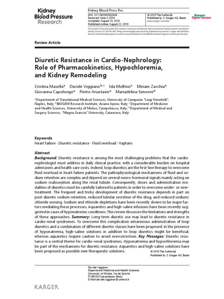 31437845: Diuretic Resistance in Cardio-Nephrology Role of ...