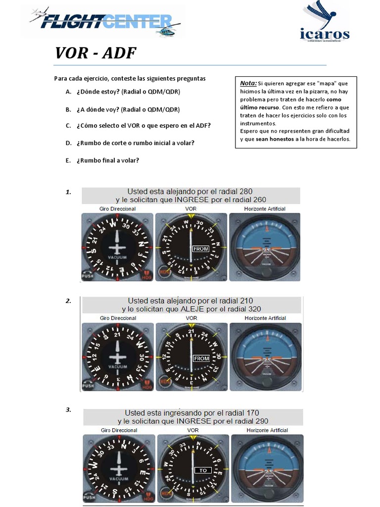 Ejercicios VOR y ADF | PDF