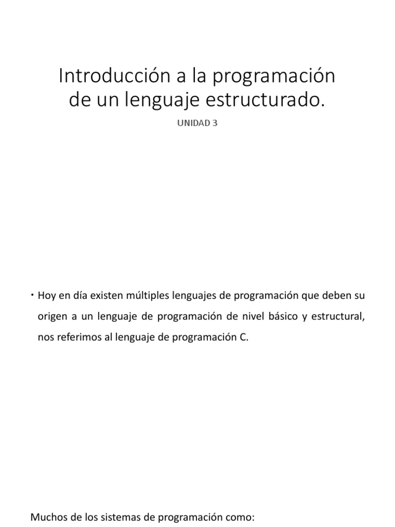 Introducción A La Programación de Un Lenguaje Estructurado | PDF | Tipo de datos | Programación ...