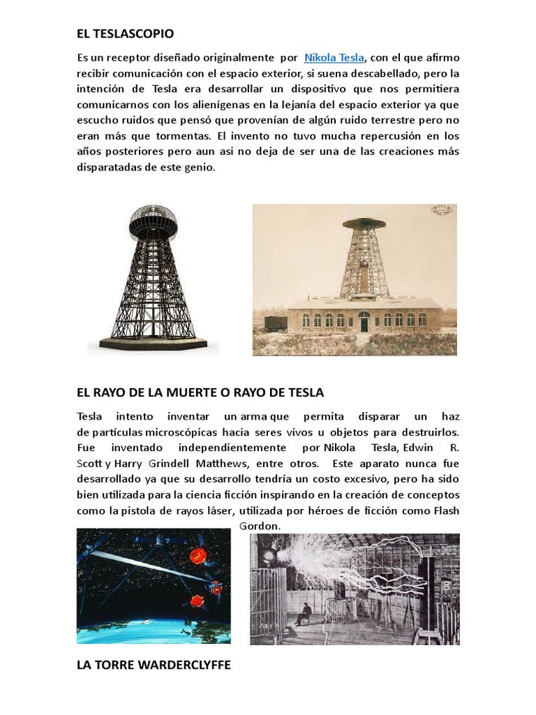 Inventos destacados de Nikola Tesla | PDF | Ciencias sociales