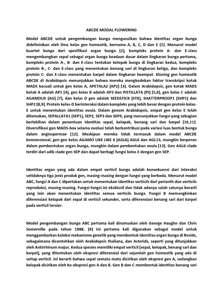 Model ABCDE dalam Pengembangan Bunga | PDF