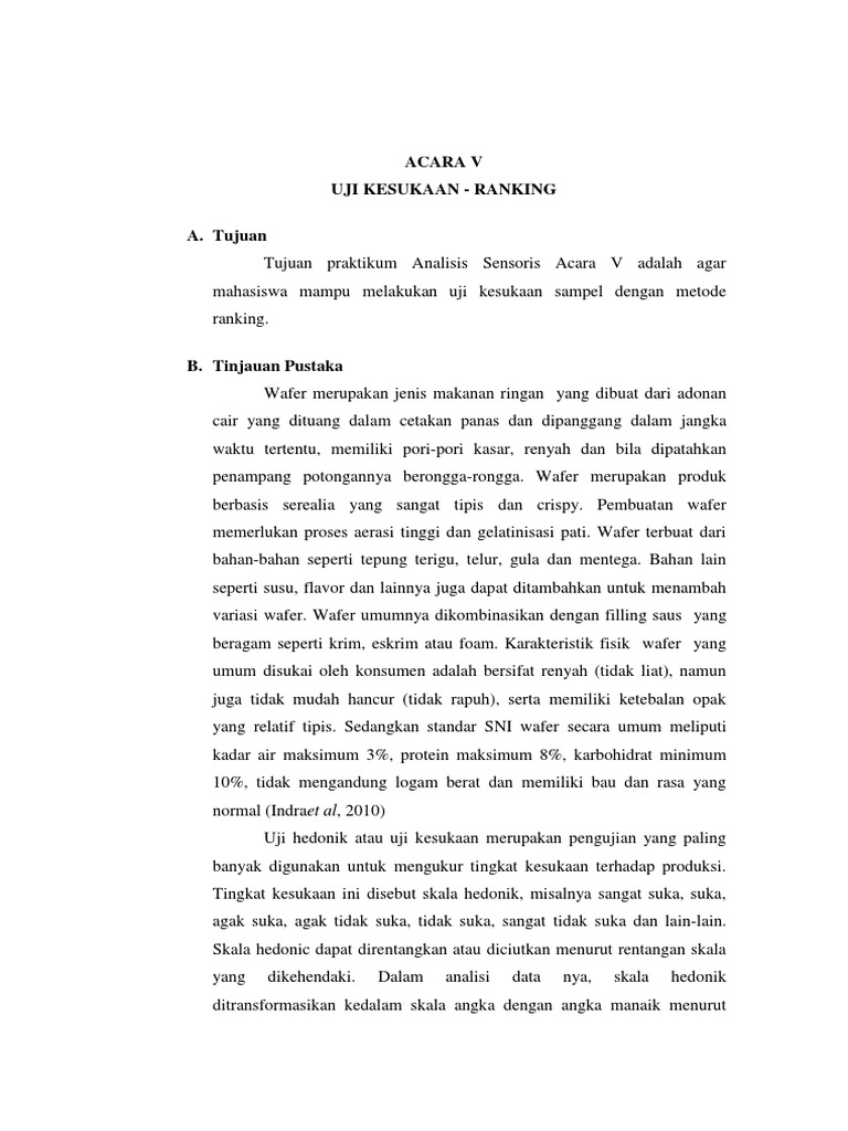 Acara 5 Uji Ranking | PDF