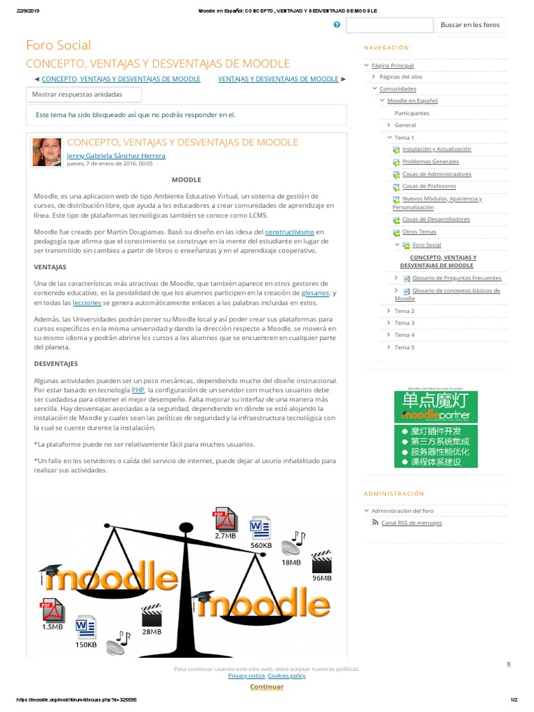 Moodle en Español - Concepto, Ventajas y Desventajas de Moodle | PDF | Moodle | Metodos de ...