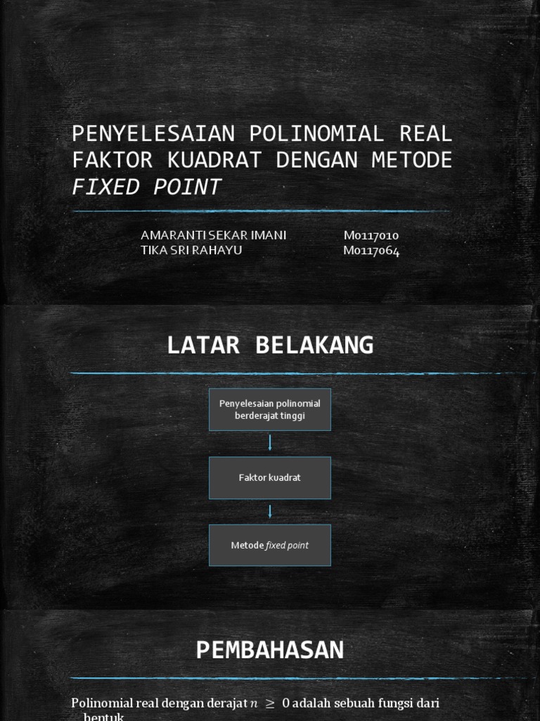 Presentasi Tentang Fixed Point | PDF