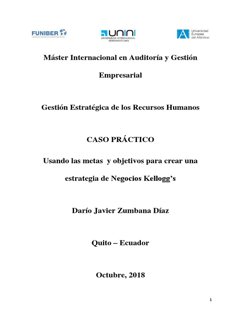 Desarrollo Caso Práctico Estrategia de Negocios Kellogg's | PDF | Planificación | Publicidad
