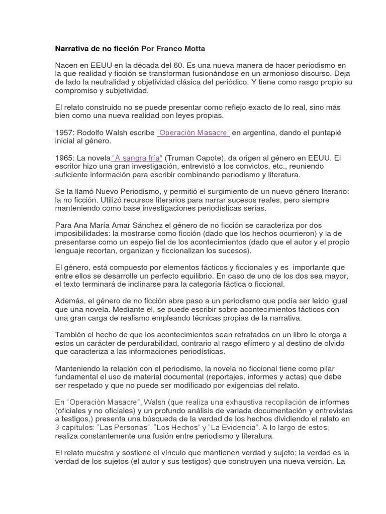 No Ficcion | PDF | Verdad | Narrativa