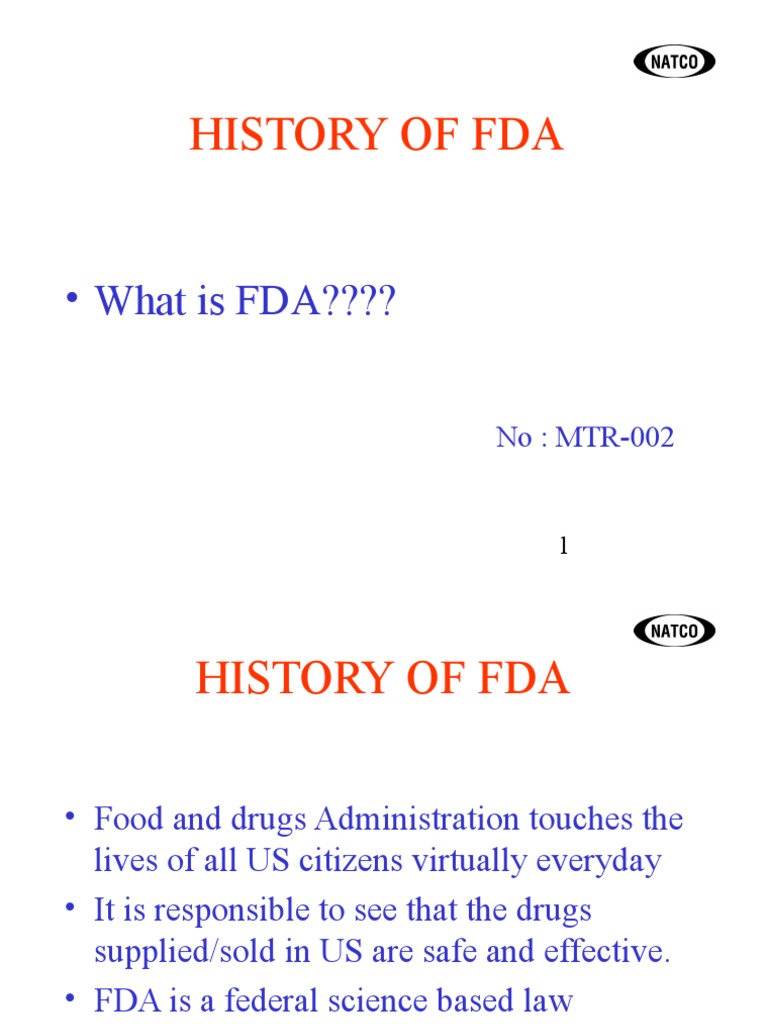 History of FDA | PDF | Food And Drug Administration | Federal Food