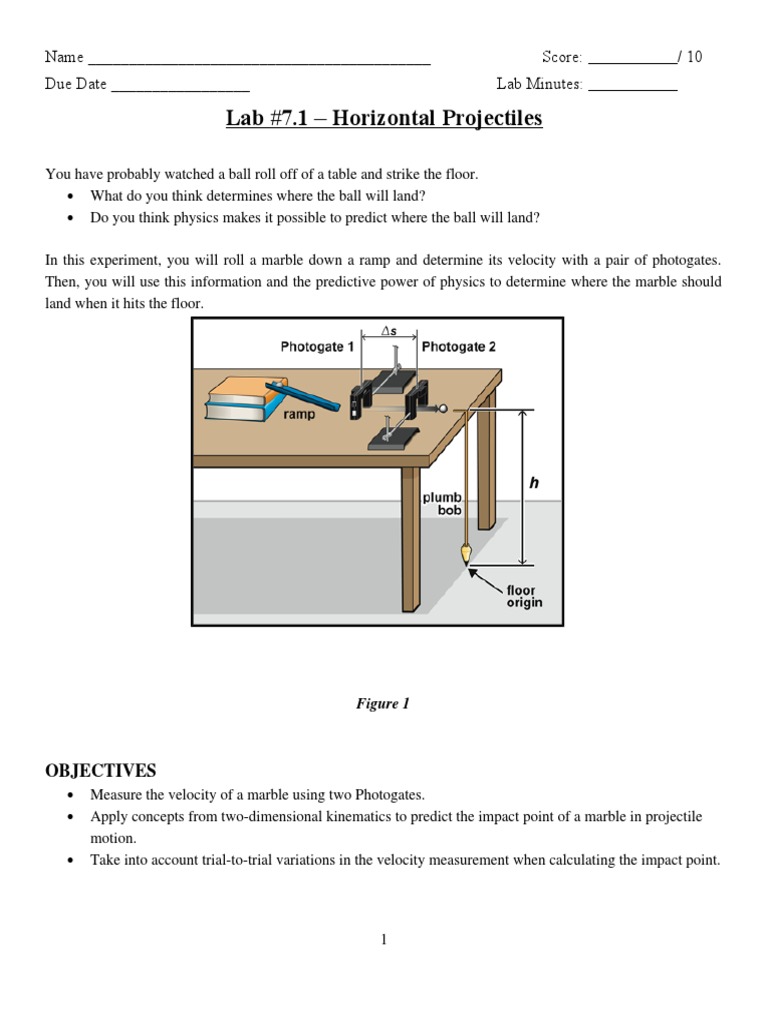 Lab #7.1 - Horizontal Projectiles | PDF | Mechanical Engineering ...
