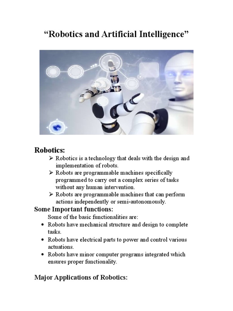Robotics and Artificial Intelligence | PDF | Artificial Intelligence ...