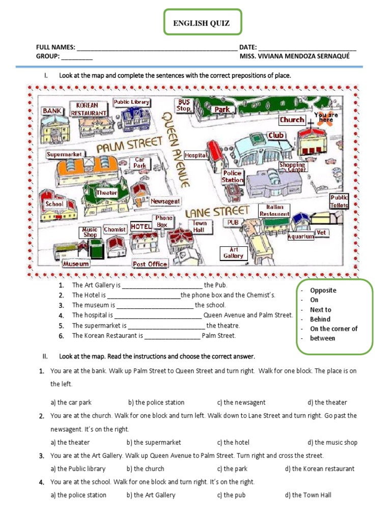 ENGLISH QUIZ About Giving Directions | PDF