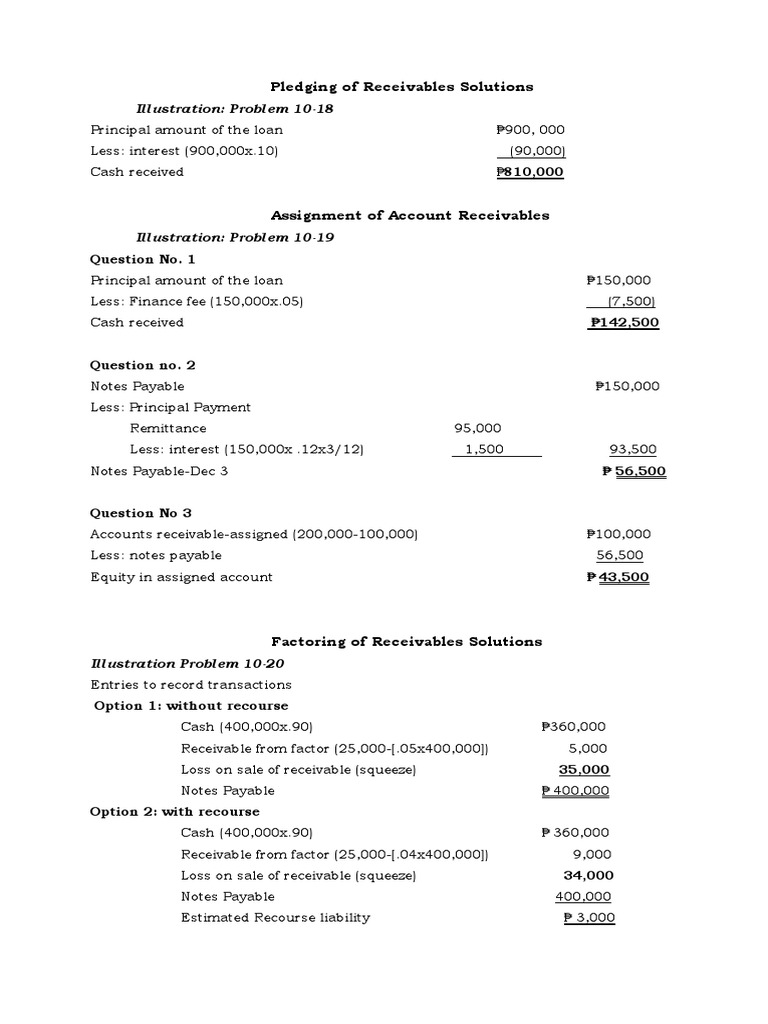 Solution Receivable Financing | PDF | Discounting | Promissory Note