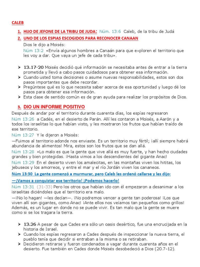 CALEB | PDF | Moisés | Joshua