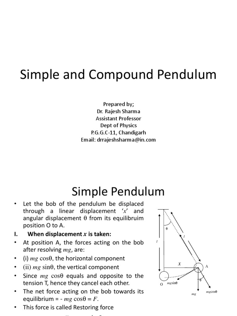 Simple and Compound Pendulum | PDF | Rotation Around A Fixed Axis ...