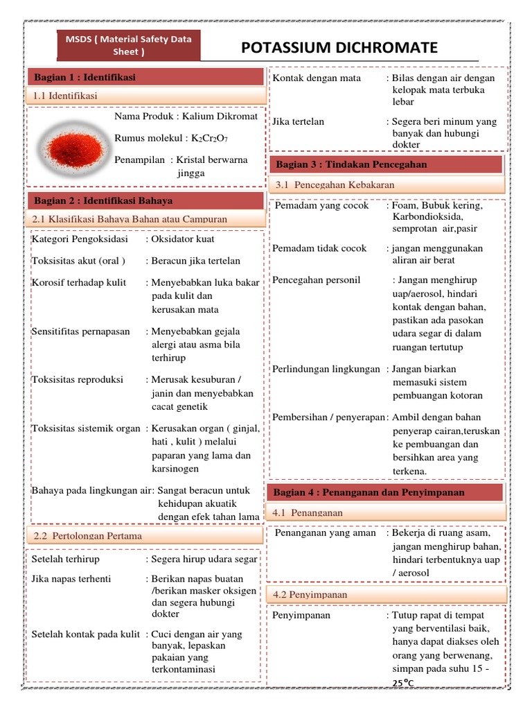 MSDS Kalium Dikromat | PDF