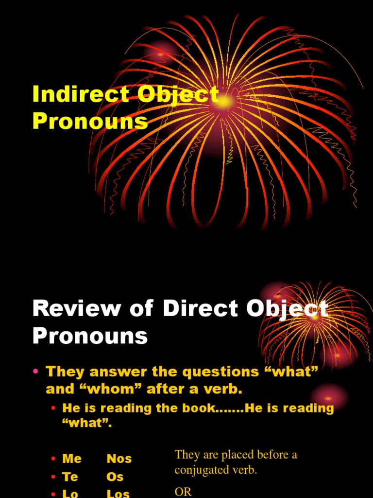 8A Indirect Object Pronouns Notes | Download Free PDF | Verb | English ...