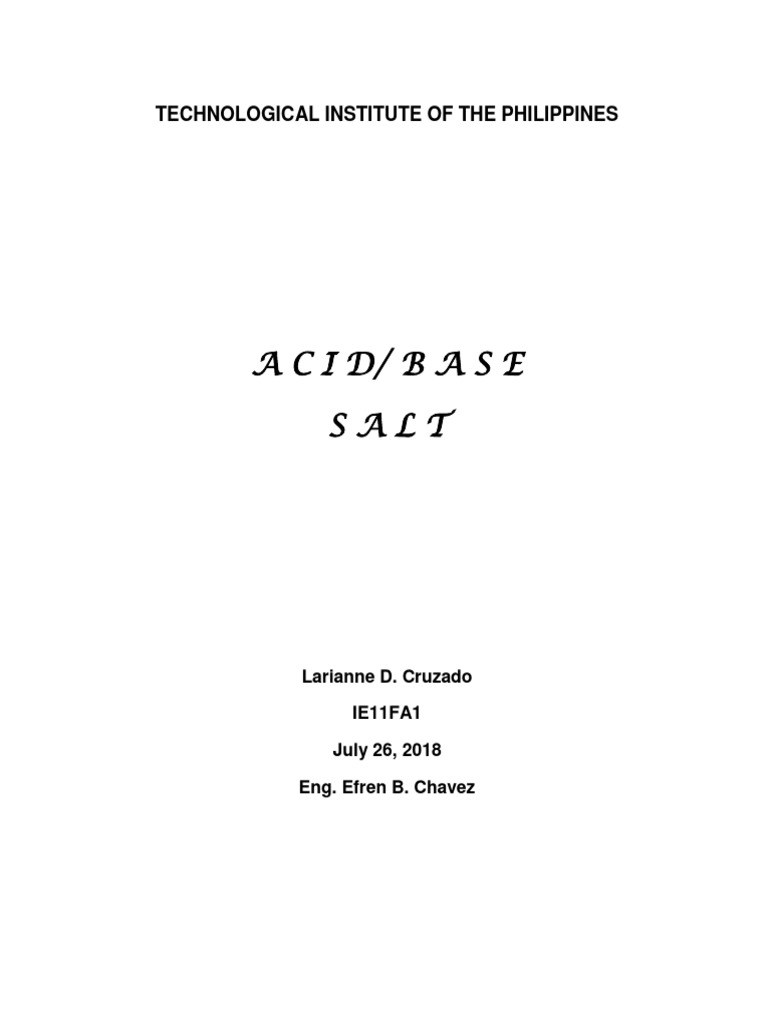 Acid Base | PDF | Hydroxide | Acid