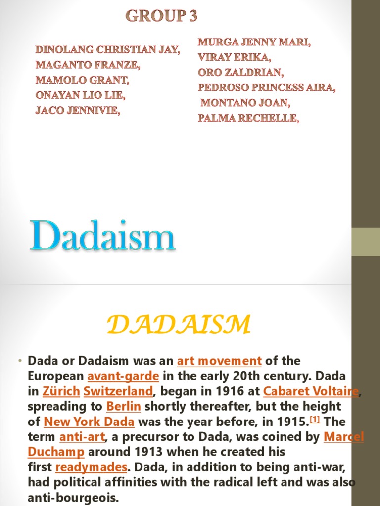 Dadaism | PDF | Anti War | Art Movements