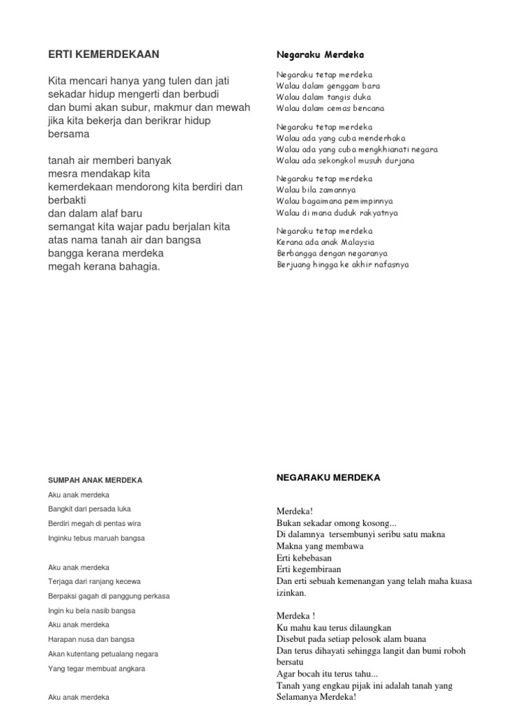 Sajak Erti Kemerdekaan | PDF