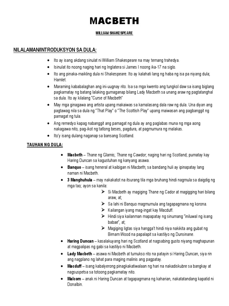 Macbeth | PDF