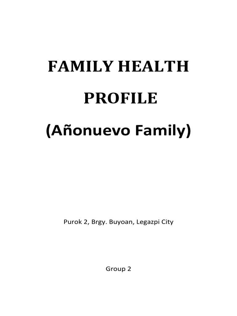 Añonuevo Family Health Profile Analysis | PDF | Health Care