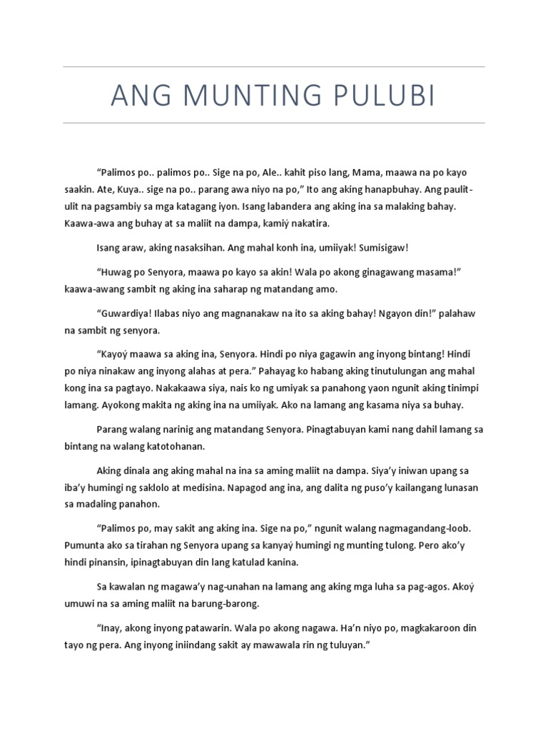 Munting Pulubi | PDF
