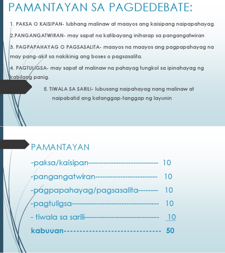 Pamantayan Sa Pagdedebate 2 | PDF