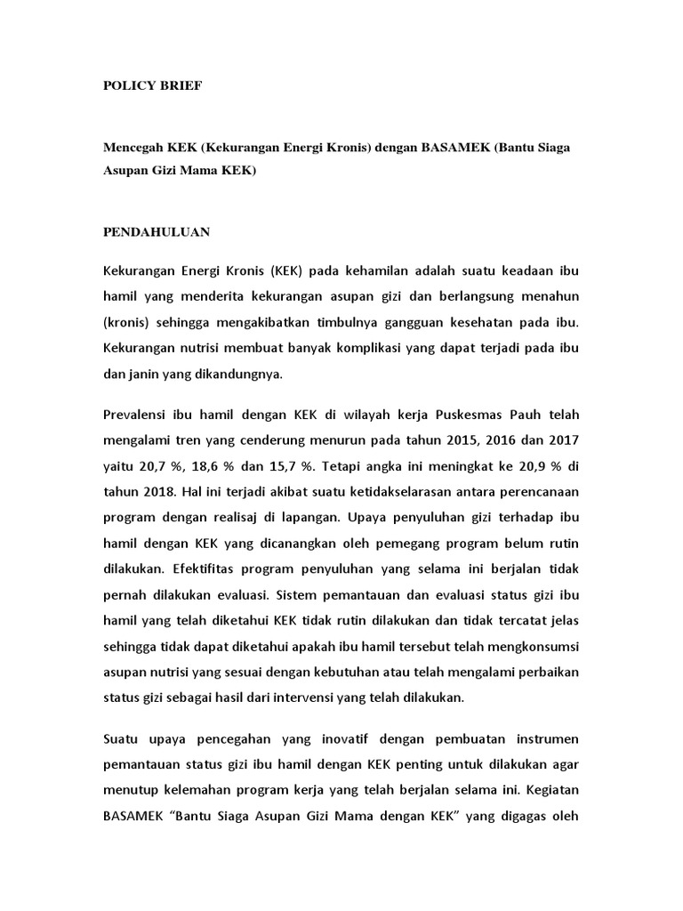 Policy Brief Isi | PDF