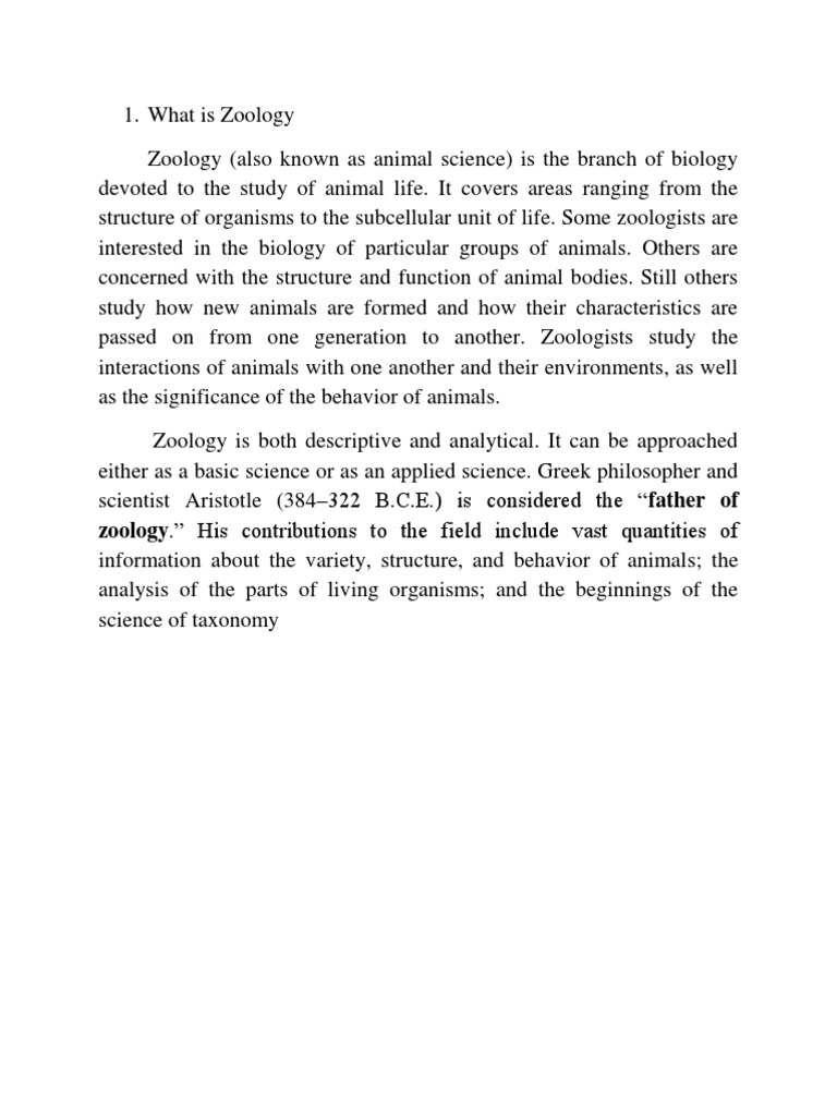 What Is Zoology | PDF