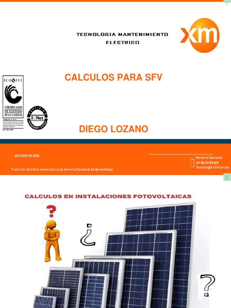 Cálculos Prácticos para SFV Solar | PDF | Kilovatio Hora | Panel solar