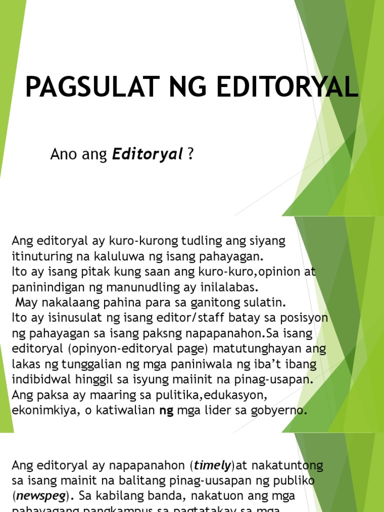 Pagsulat NG Editoryal | PDF