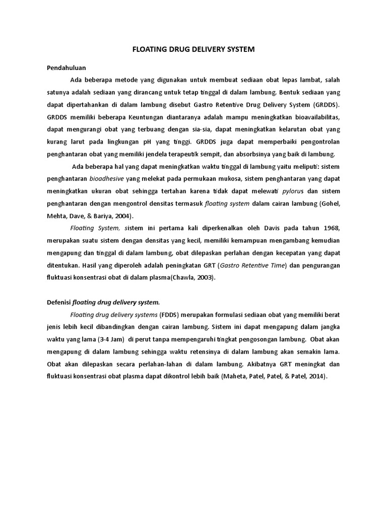 Floating Drug Delivery System | PDF