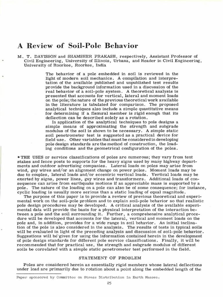 Pole Direct Embedment Into Soil 39-002 PDF | PDF | Soil | Friction