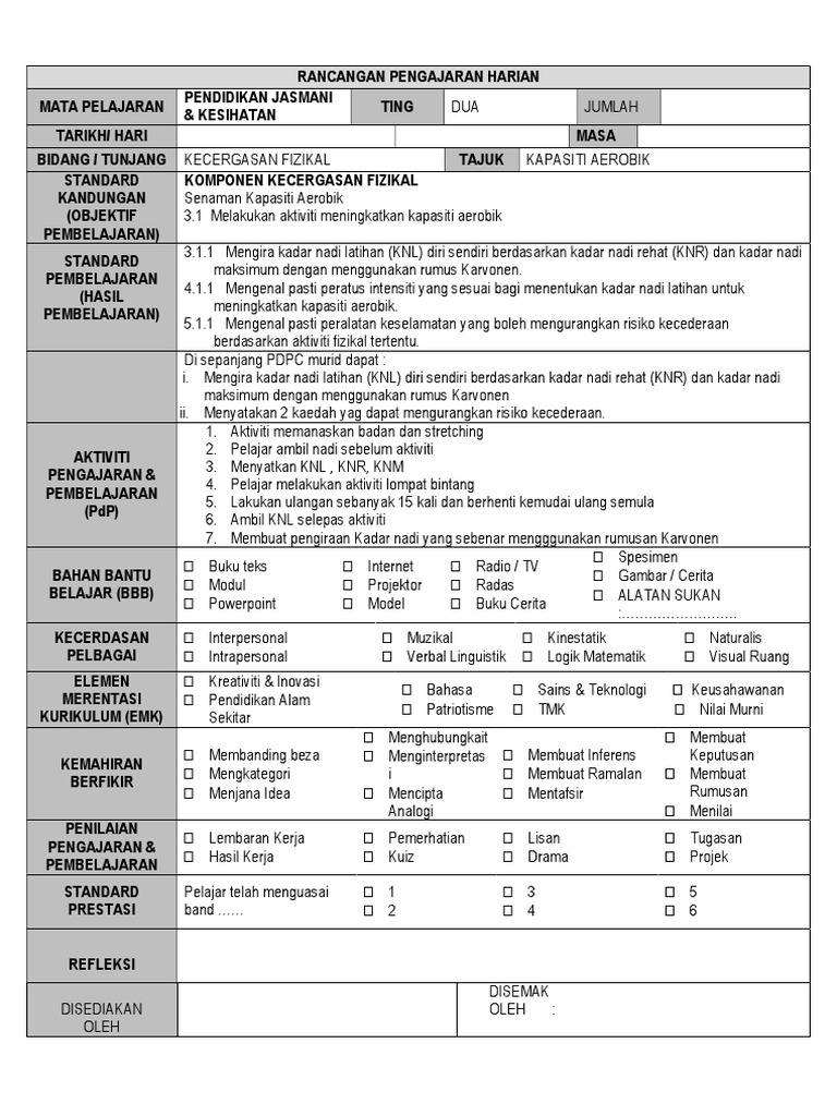 RPH PJPK Tingkatan 2 | PDF