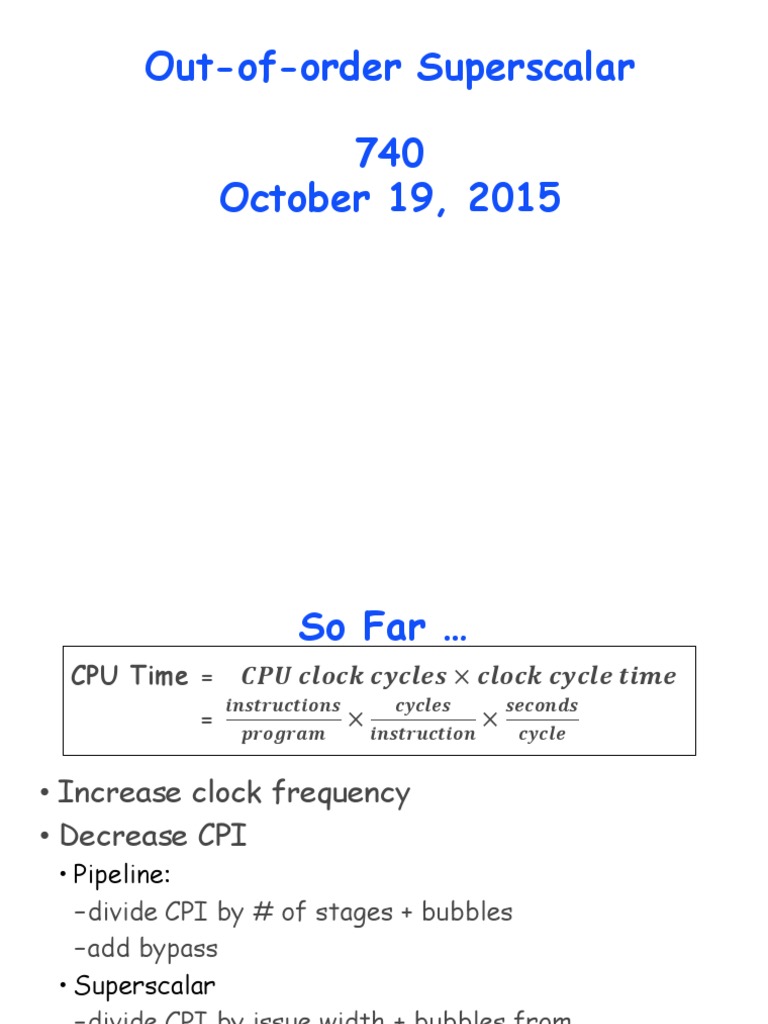 Out-of-Order Superscalar Optimization | PDF | Central Processing Unit | Computing