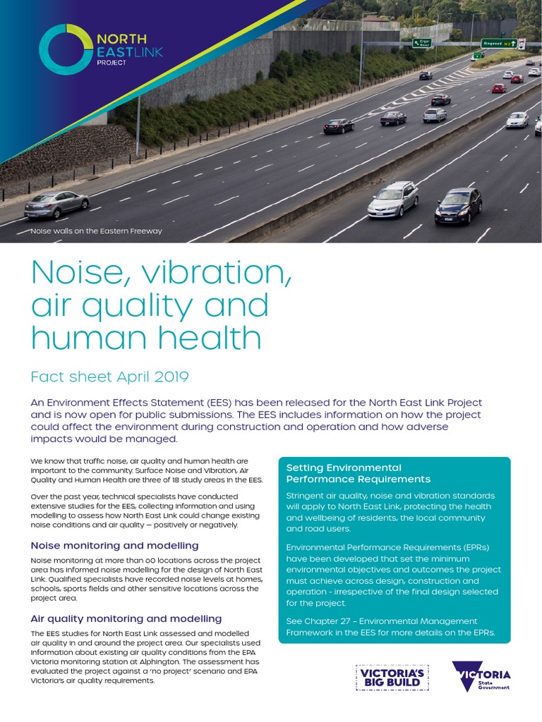 Noise, Vibration, Air Quality and Human Health: Fact Sheet April 2019 ...