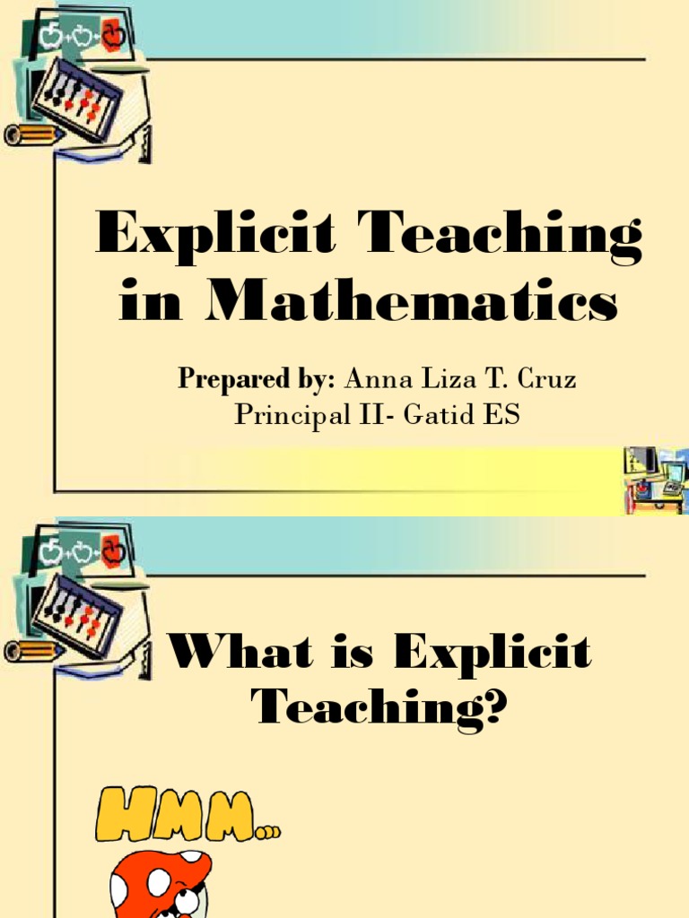 Explicit Teaching in Mathematics | PDF | Learning | Teachers