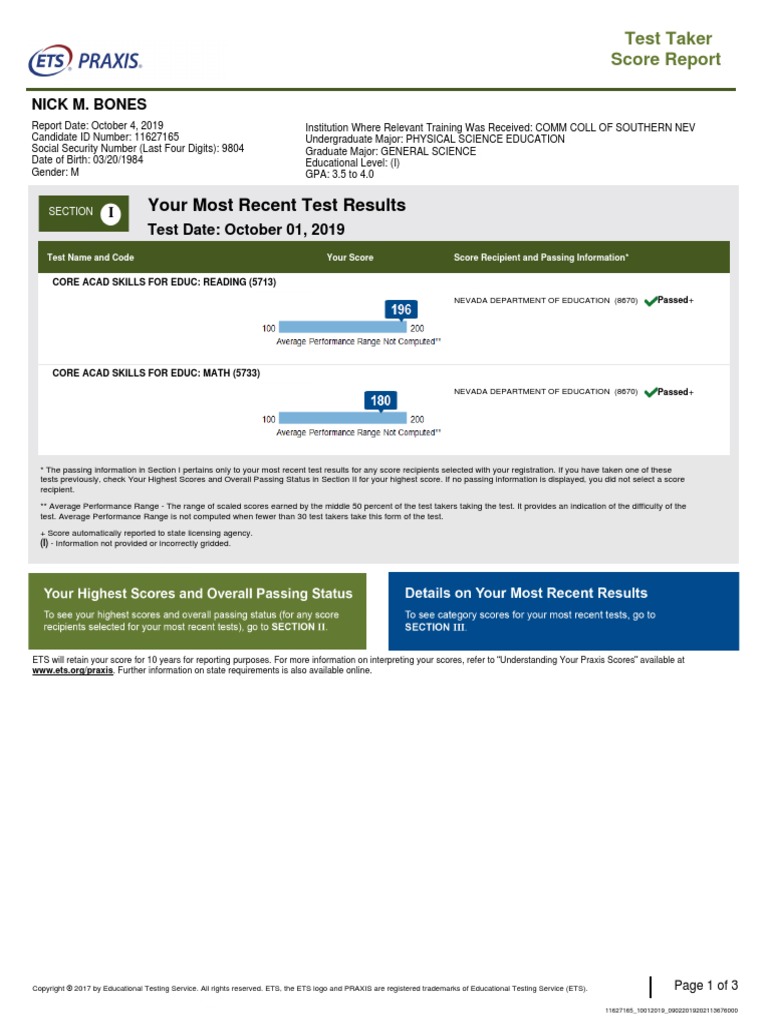 Scorereport 1 | PDF | Knowledge | Statistics