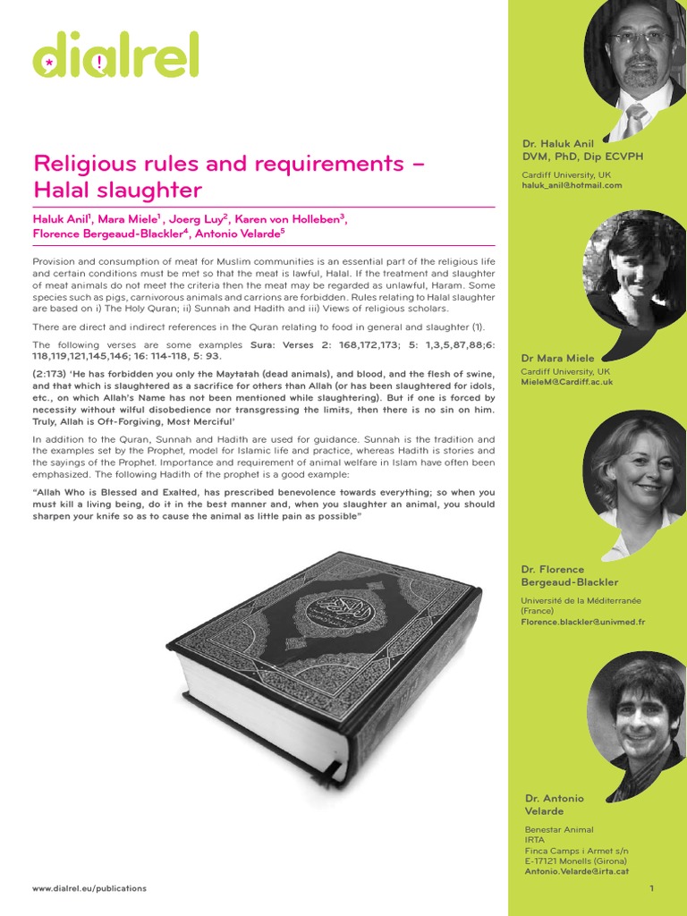 Religious Rules and Requirements - Halal Slaughter | PDF | Animal ...
