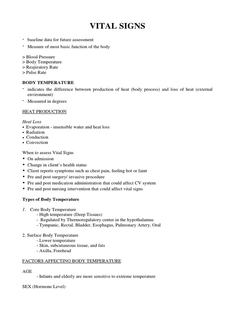 Vital SIgns Lecture | PDF | Breathing | Respiratory System