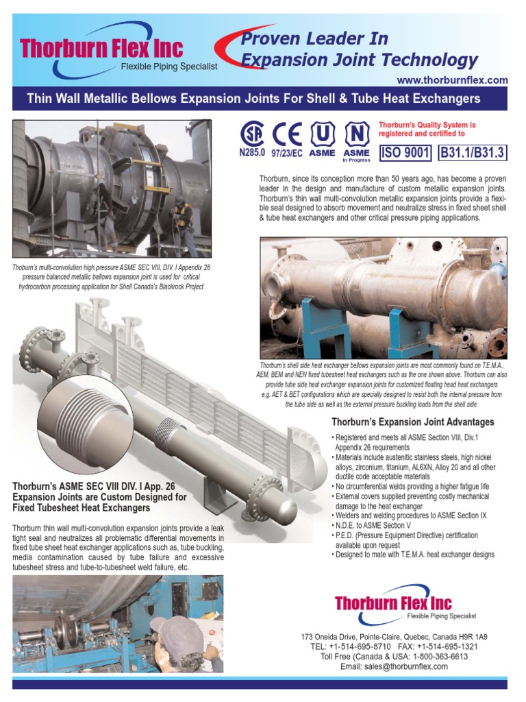 Thorburn Flex Inc: Proven Leader in Expansion Joint Technology | PDF ...